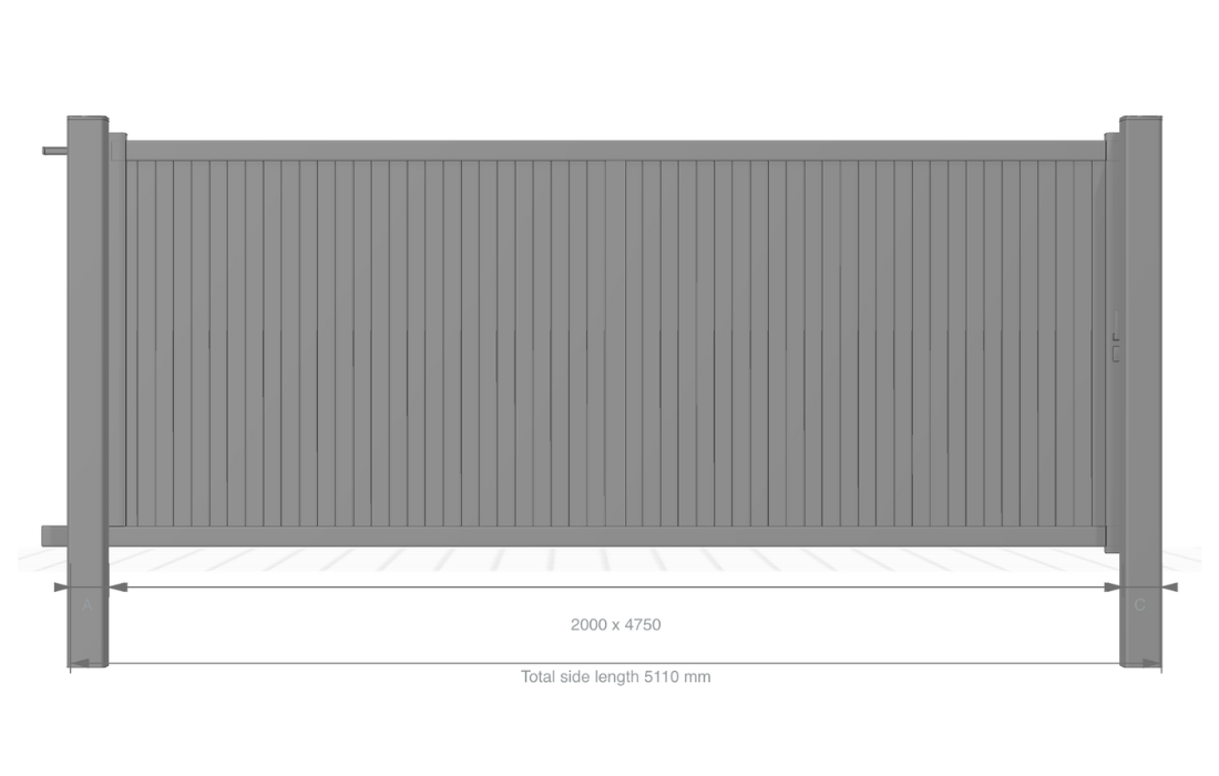 Luxury Sliding Driveway Gates | Slab Maicy | Flat top Electric